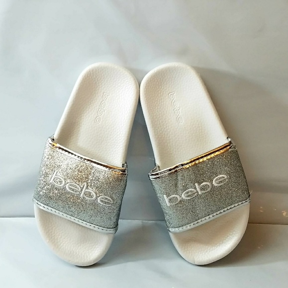 bebe | Shoes | Girls Bebe Glitter Texture Slides | Poshmark